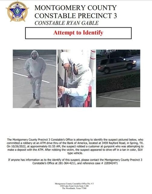 MCTX Precinct 3 Constable's Office Attempt To Identify Suspect